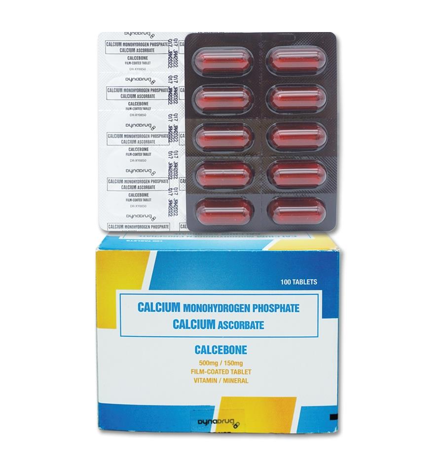 CALCEBONE Calcium Monohydrogen Phosphate / Calcium Ascorbate 500mg ...